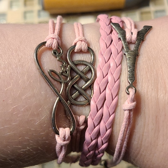 Jewelry | Set Of 4 Pink Bracelets | Poshmark